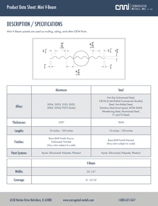 Mini V-Beam Data Sheet Download